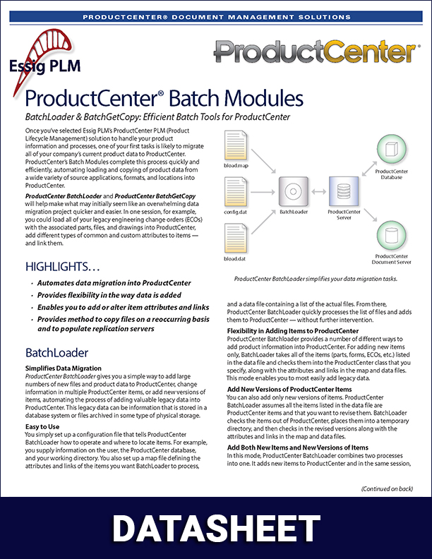 Datasheets - Essig PLM