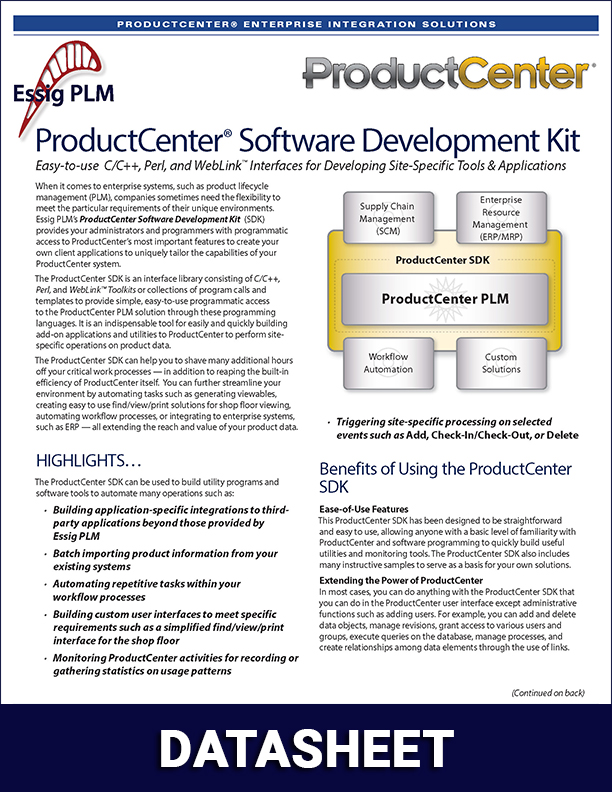 Datasheets - Essig PLM